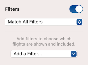 Display, filter and sort flights (macOS) – Pilot Logbook